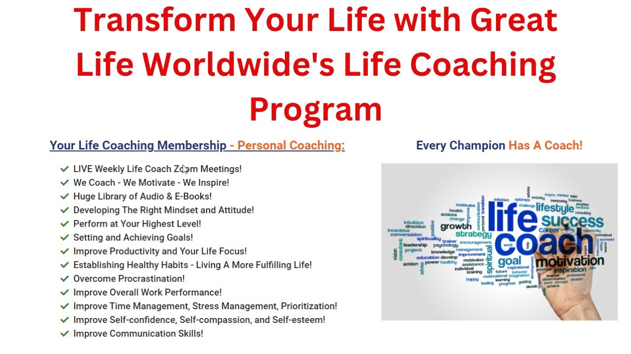 Transform Your Life with Great Life Worldwide's Life Coaching Program ...