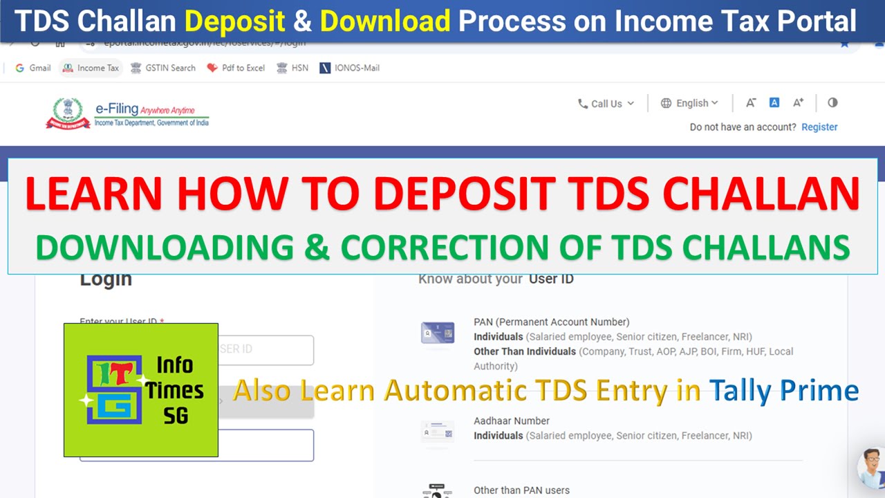 TDS Challan Deposit & Download Process on Income Tax Portal | Automatic ...