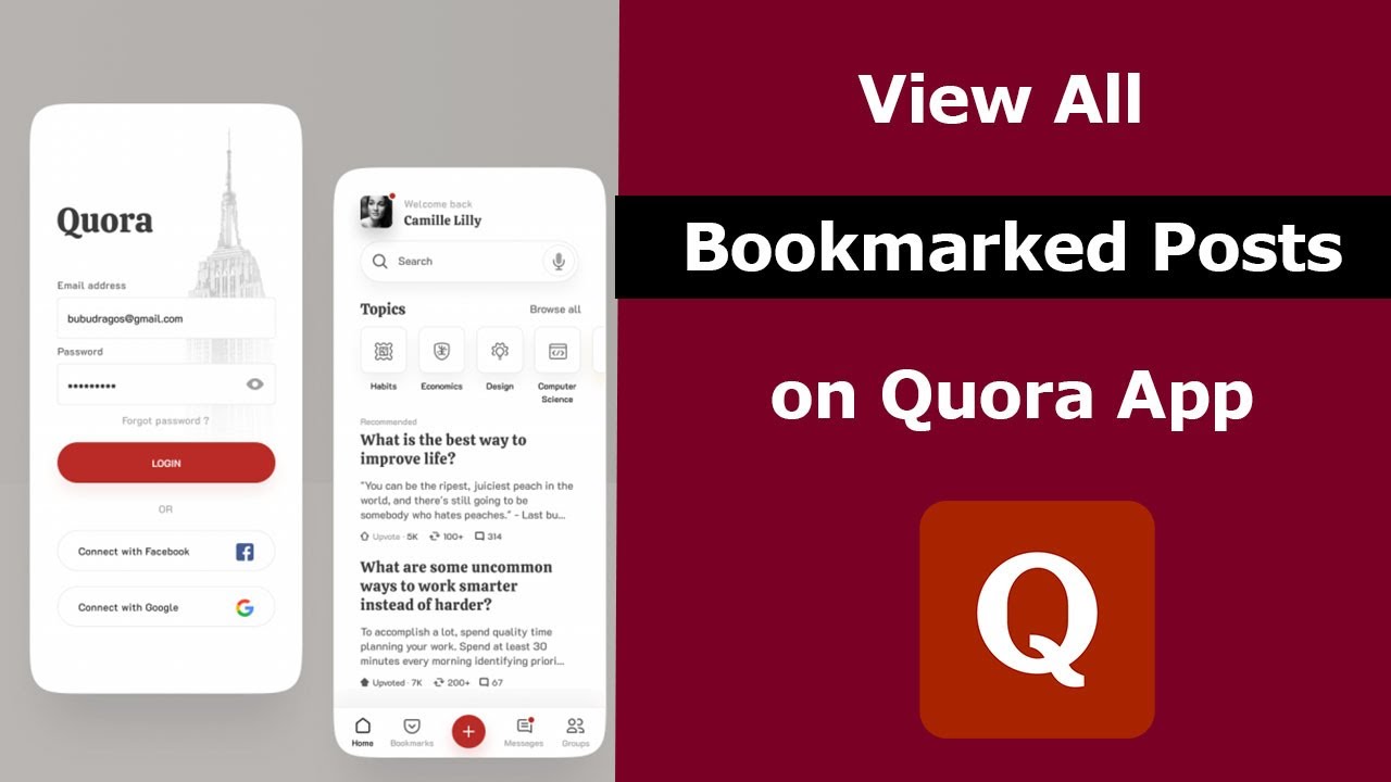How to View All Bookmarked Questions or Posts on Quora App? - YouTube