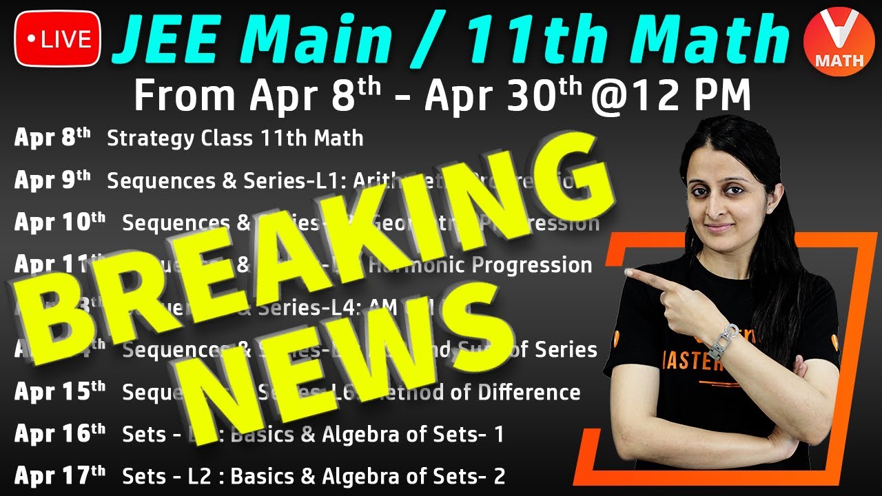 Breaking News For JEE Main & 11th Math | Neha Agrawal Ma'am | Vedantu ...