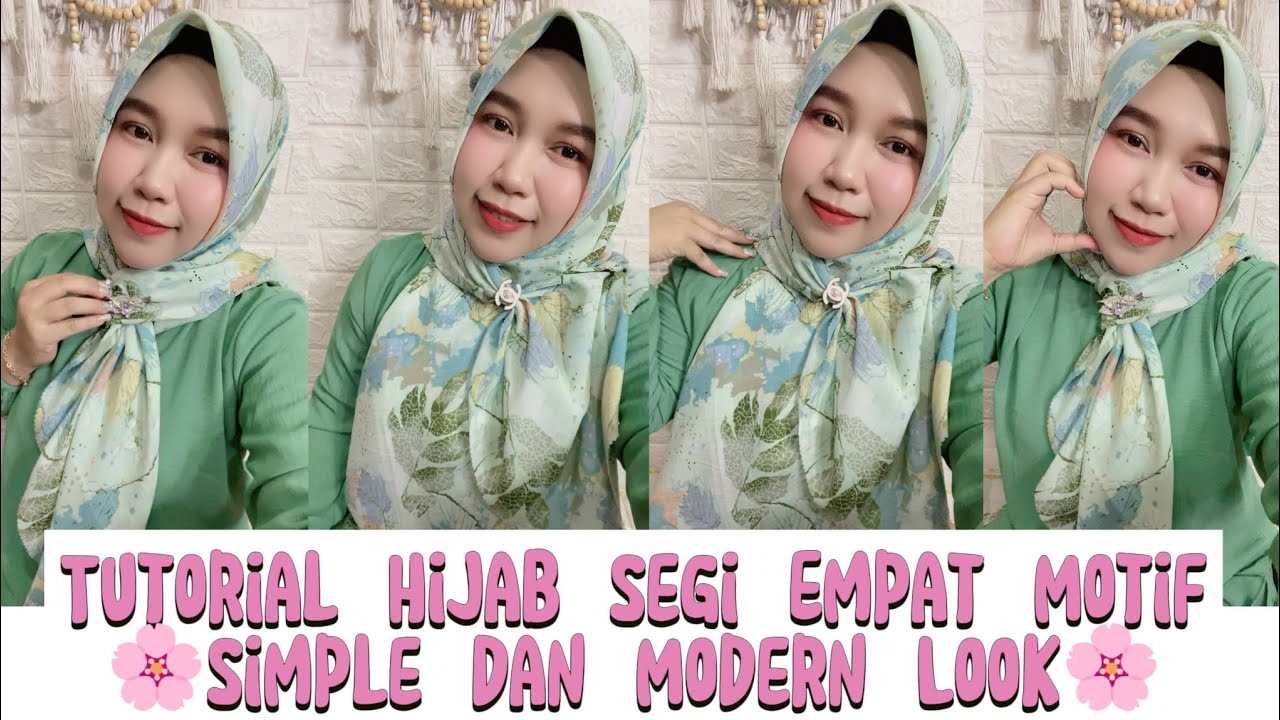 Tutorial Hijab Segi Empat Motif Simple dan Modern Look #viral # ...