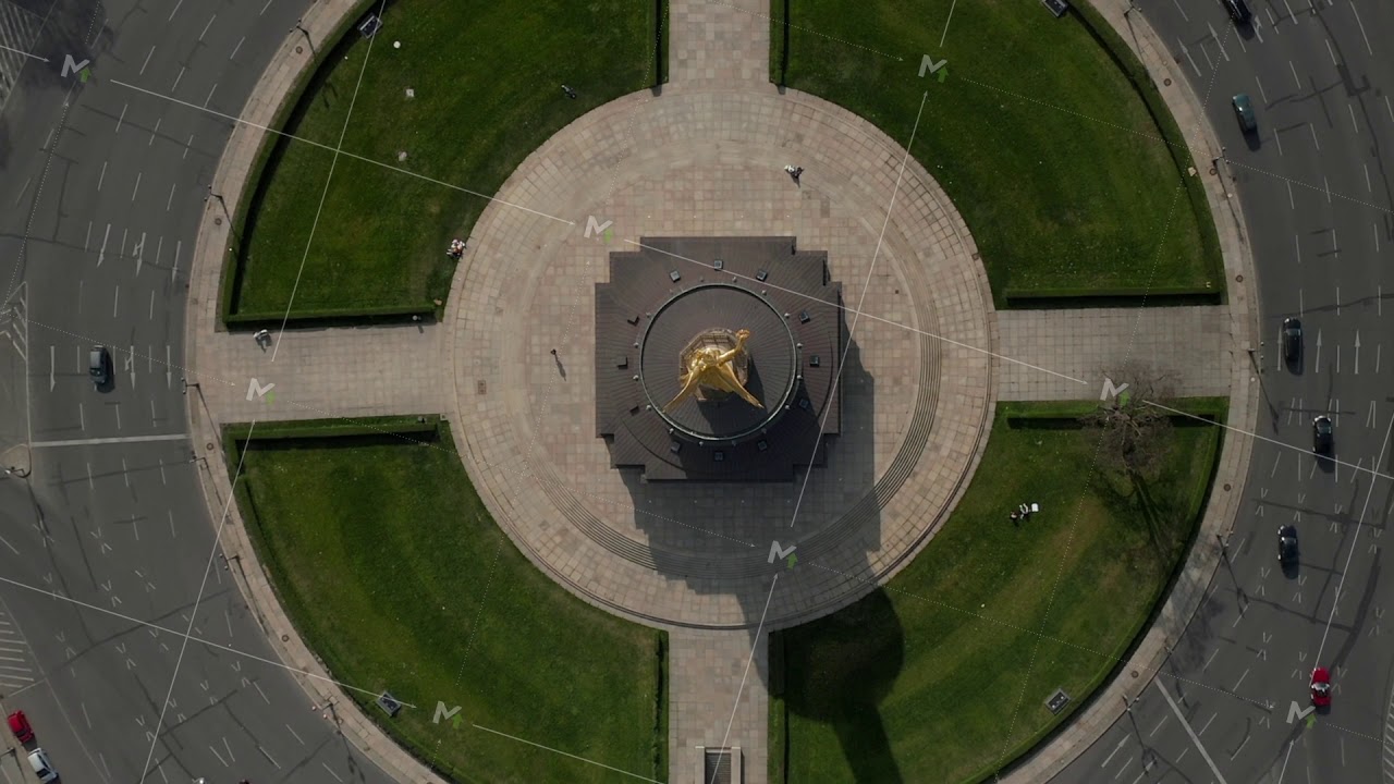 AERIAL: Overhead Birds Eye Drone View of Berlin Victory Column ...