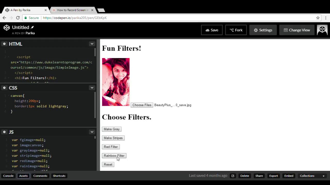 Filter changing webpage using JavaScript , Html and CSS. - YouTube