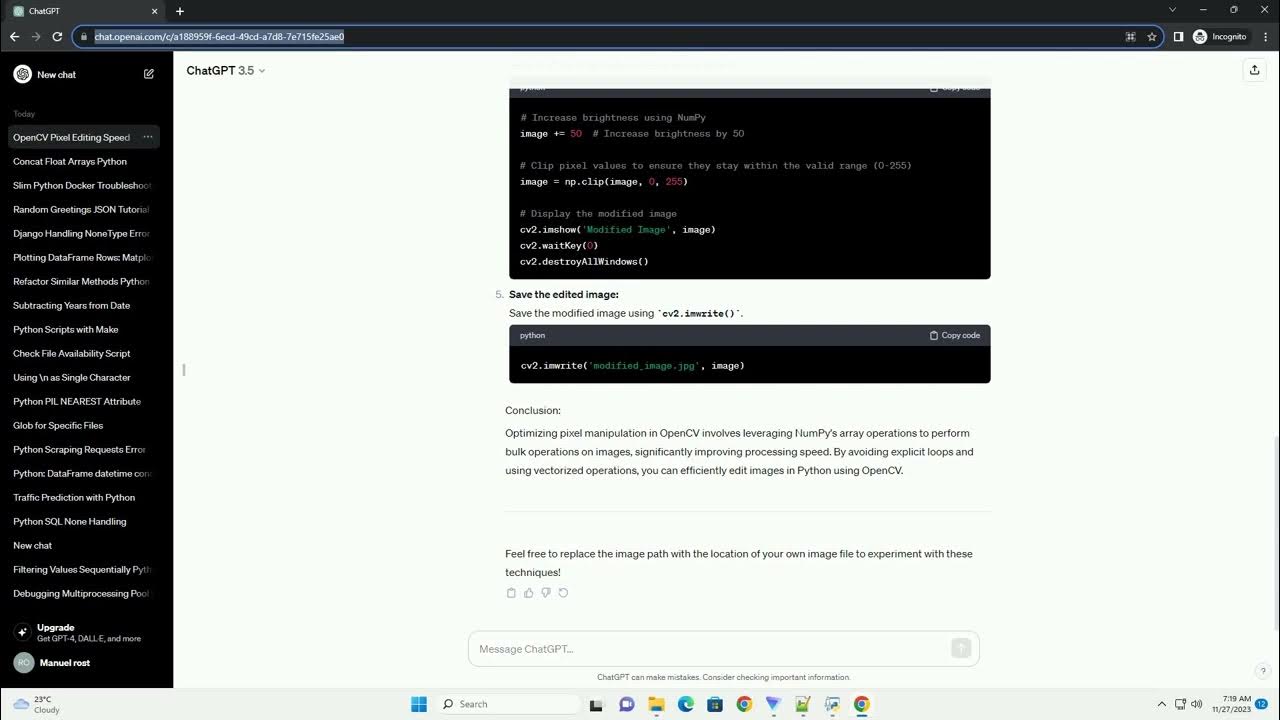 Python OpenCV image editing Faster way to edit pixels - YouTube