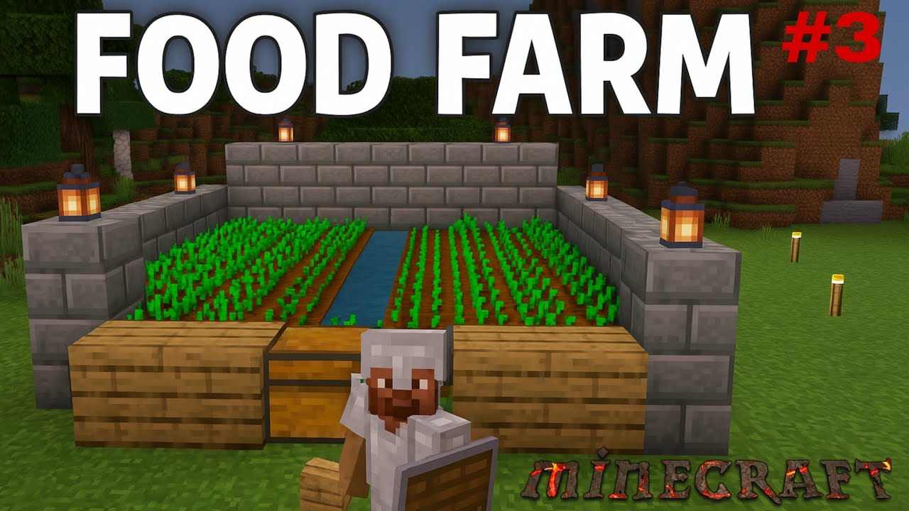 Ultimate Food Farm Build in Minecraft PE 🔥 | Easy Survival Farm ...