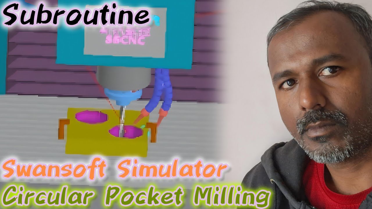 CNC Circular Pocket Milling Using Subroutines | Swansoft CNC Simulator ...