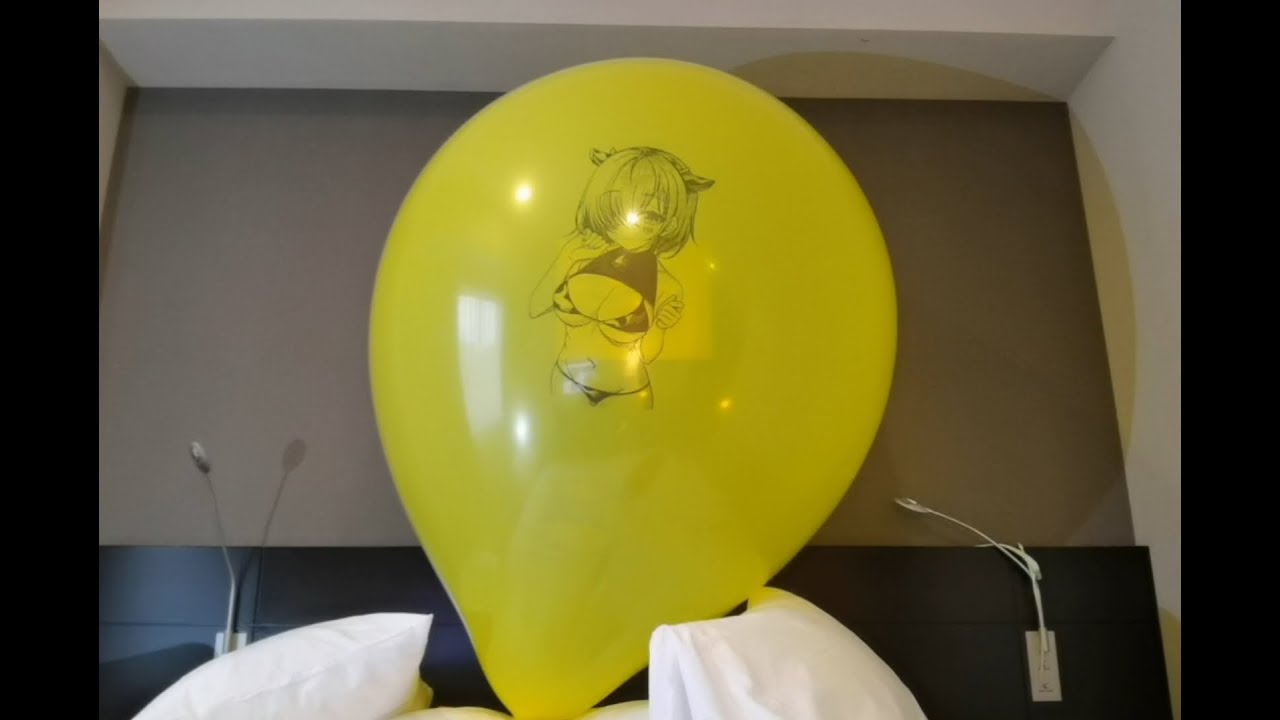 Anime balloon Over-inflating (Mashu 36inch Oval type Yellow) - YouTube