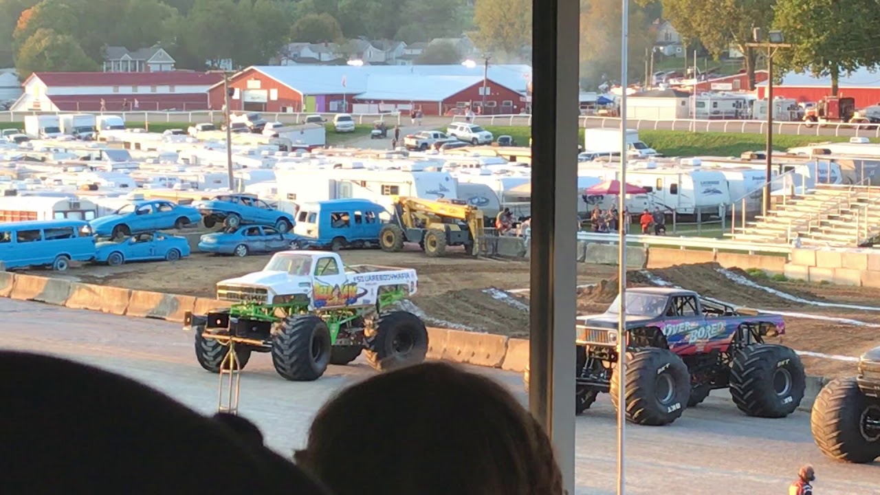 Monster Trucks leaving the pit party - YouTube