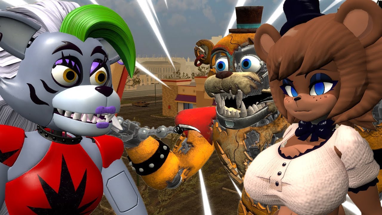 Fredrina And ROXANNE Have A FIGHT! (GMOD FNAF Glamrock Freddy's Revival ...