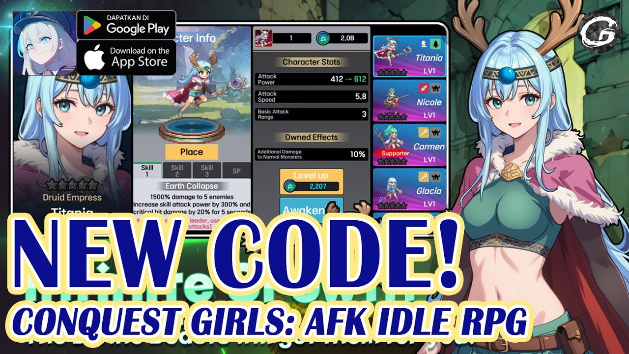 Conquest Girls: AFK Idle RPG Giftcode & How to Redeem Code - Mobile Game (Android/IOS) - YouTube