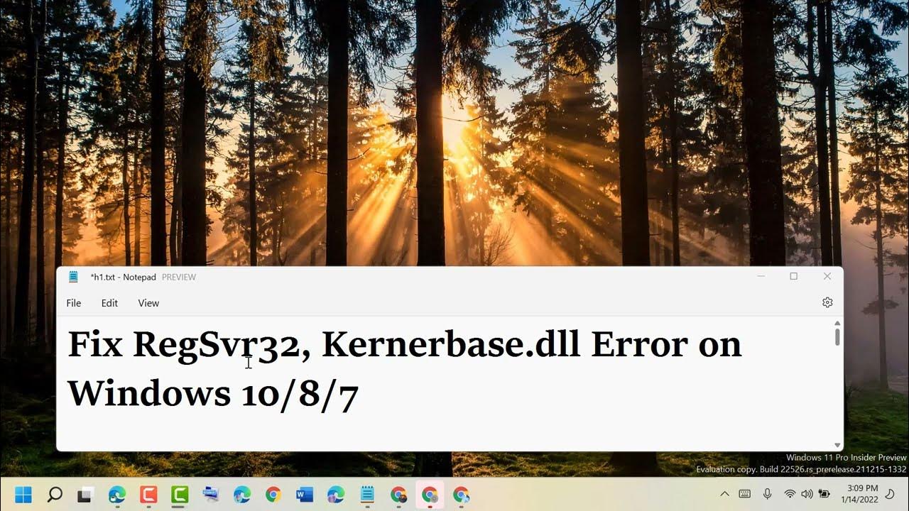 Fix RegSvr32, Kernelbase dll Error on Windows 10 /8 /11 - YouTube