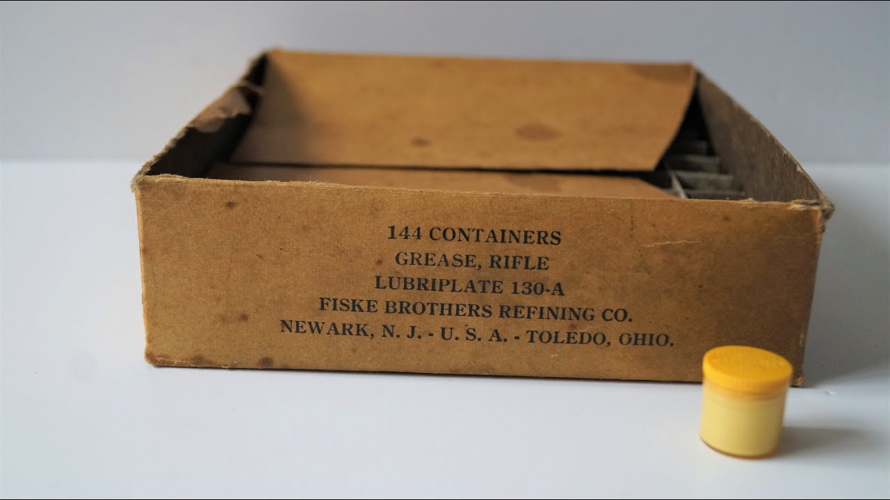 World War Two U.S. Grease, Rifle Lubriplate 130-A Cardboard Box - YouTube