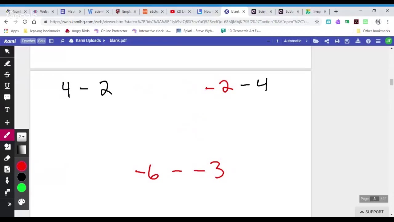 Adding and Subtracting Integers Review for Class - YouTube