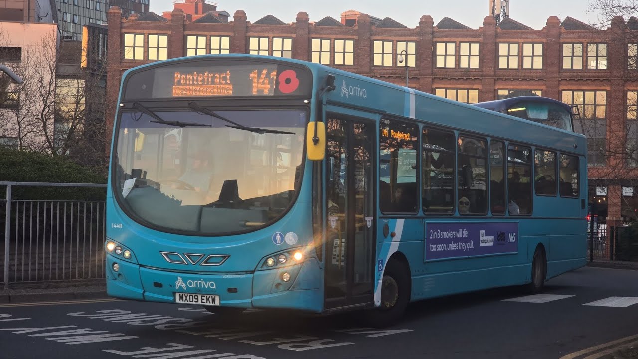 Arriva Yorkshire 1448 MX09EKW On 141 To Leeds - YouTube