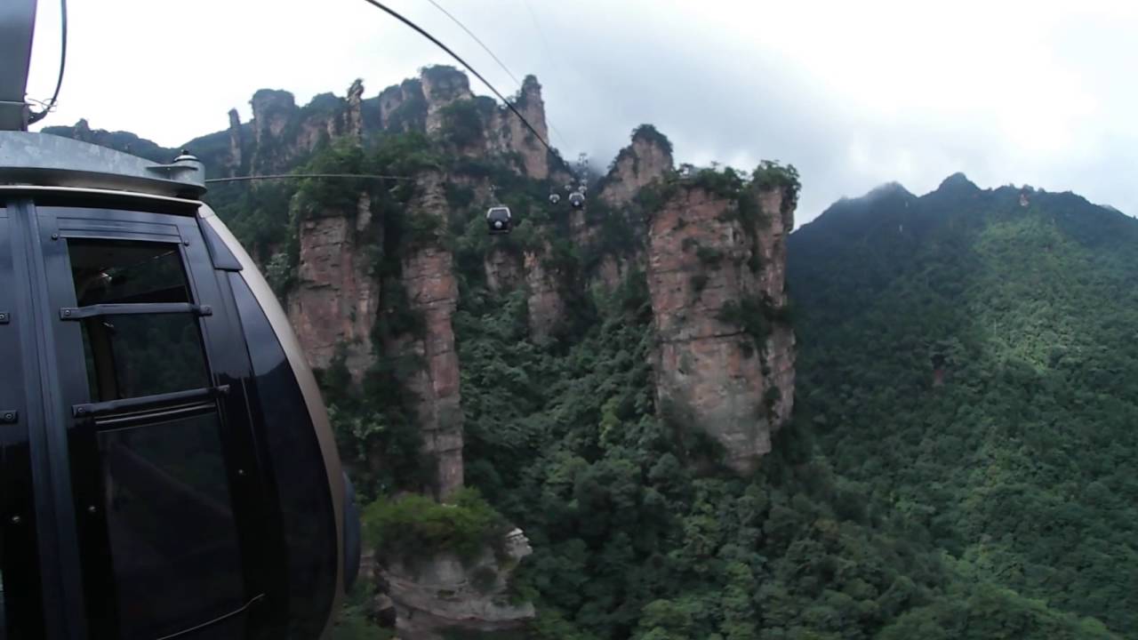 Tianzi Mountain Cable Car in a 360 video - YouTube