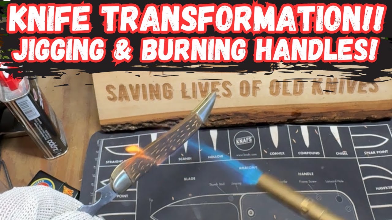 Knife Transformation: Jigging and Burning Camillus Knife Handles! - YouTube