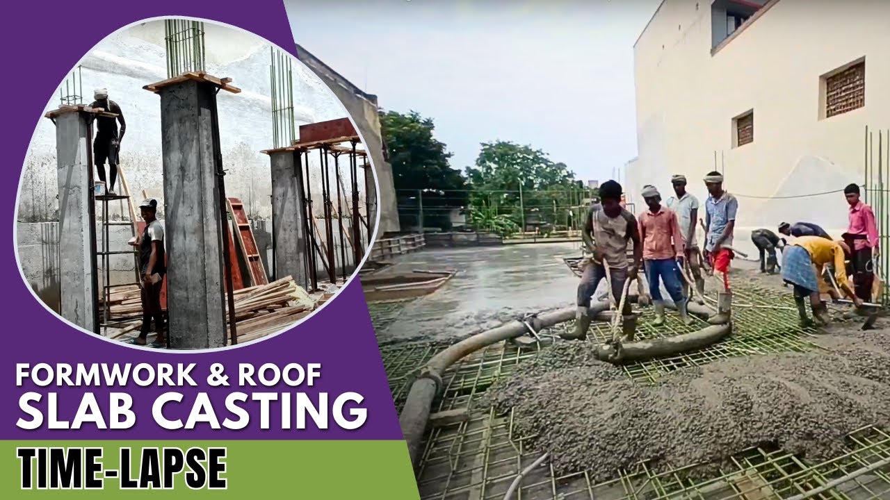 Roof Slab Casting with RCC: Formwork Setup and Execution - YouTube