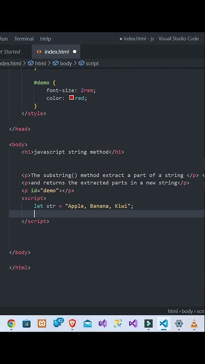 Javascript String Methods Html Css Javascript Method Substring Shorts Youtube 