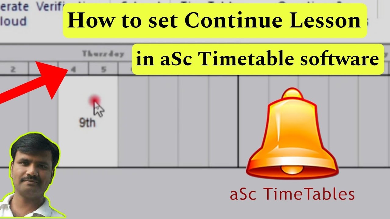 How to set continue lessons in aSc timetable software - YouTube