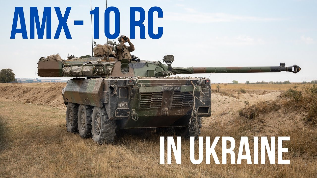 AMX-10RC French Armor cars in Ukraine war - YouTube