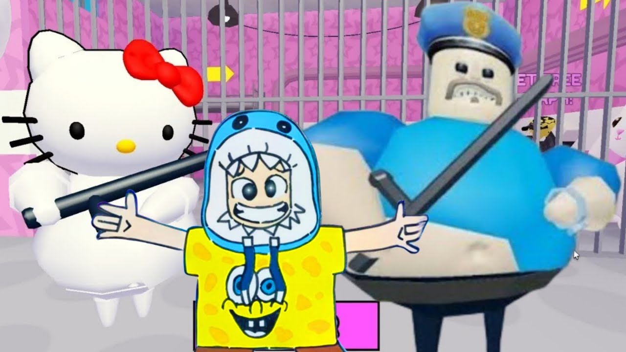 Hello Kitty Barry's Prison Run Scary Obby - YouTube