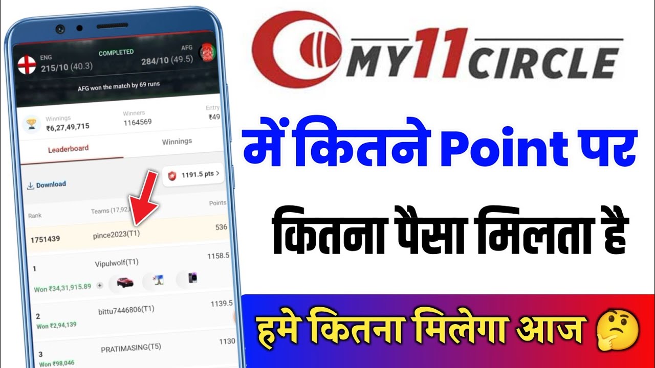 my 11 circle me kitne point me kitna paisa milta hai | my11 circle me ...