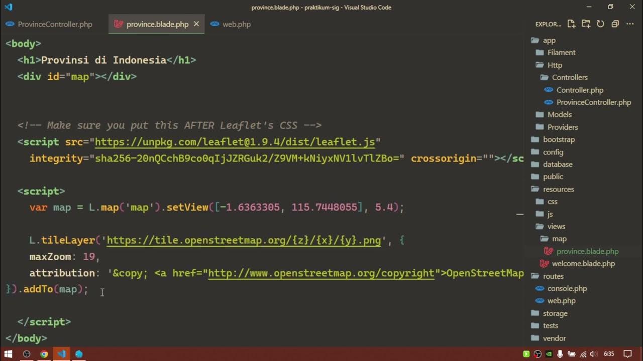 Laravel 11 Leafletjs Mysql Youtube