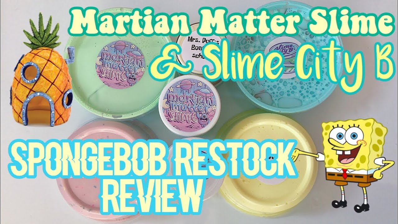 MARTIAN MATTER SLIME AND SLIME CITY B SPONGEBOB RESTOCK REVIEW - YouTube