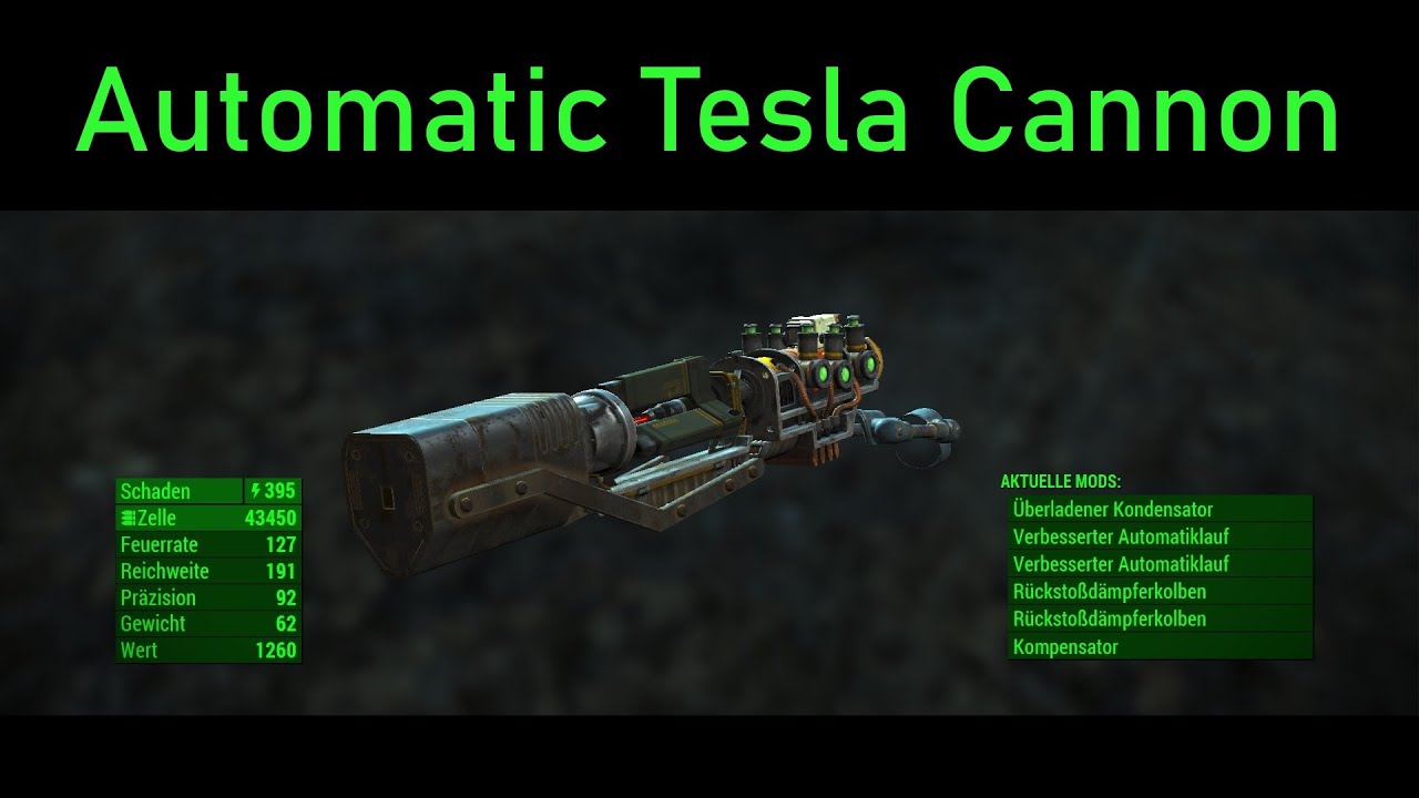 Fallout 4: Improved Automatic Sniper Tesla Cannon - YouTube
