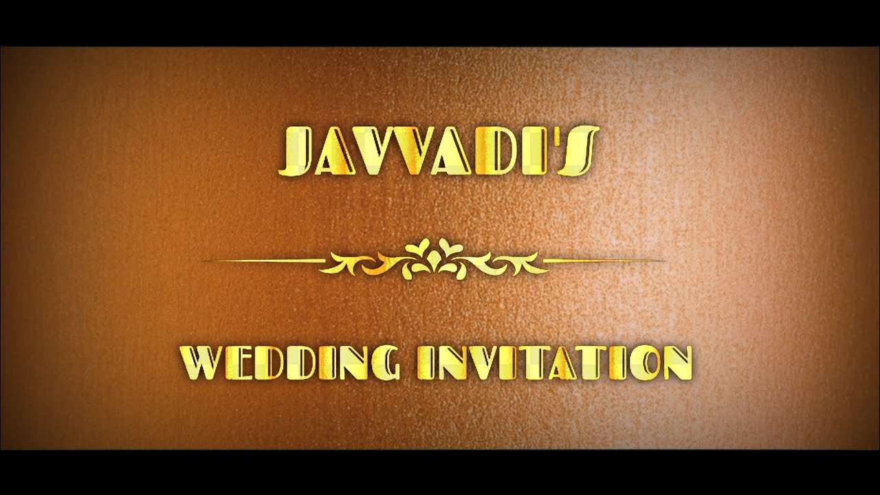 Javvadi's wedding invitation - YouTube