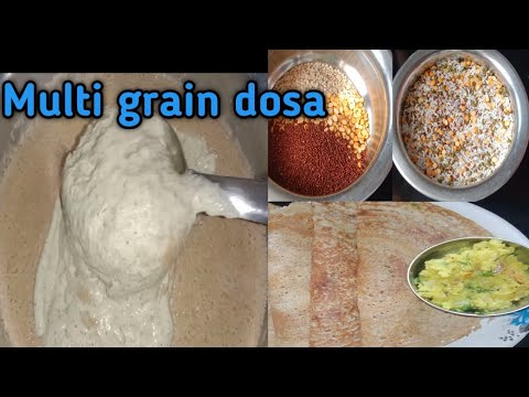 Parfect multi grain dosa batter at home || Easy and tasty dosa batter ...