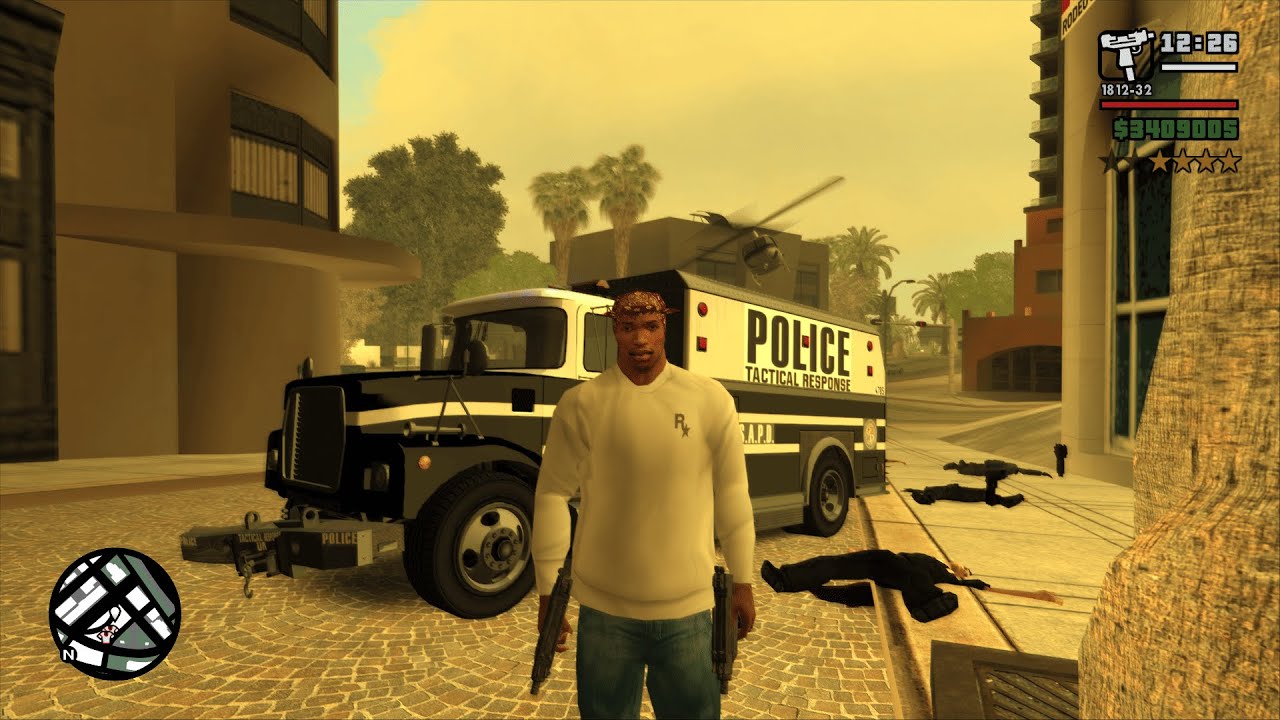 GTA San Andreas - Vinewood Rampage & Shootout + Six Star Escape - YouTube