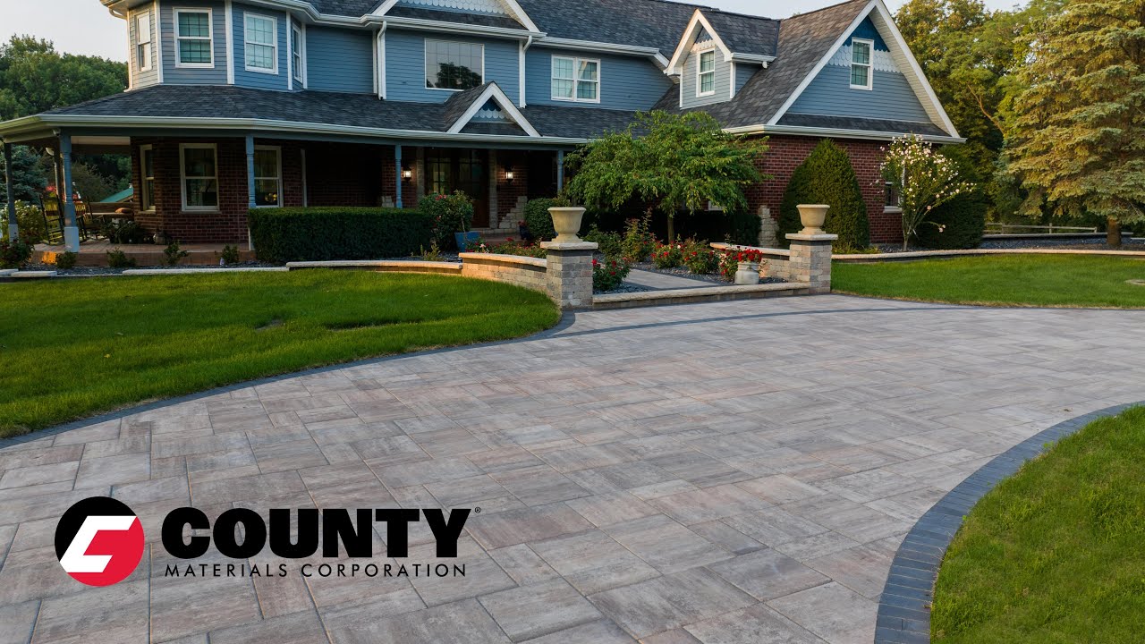 Concrete Pavers Form Winding Driveway for Charming Midwest Home - YouTube