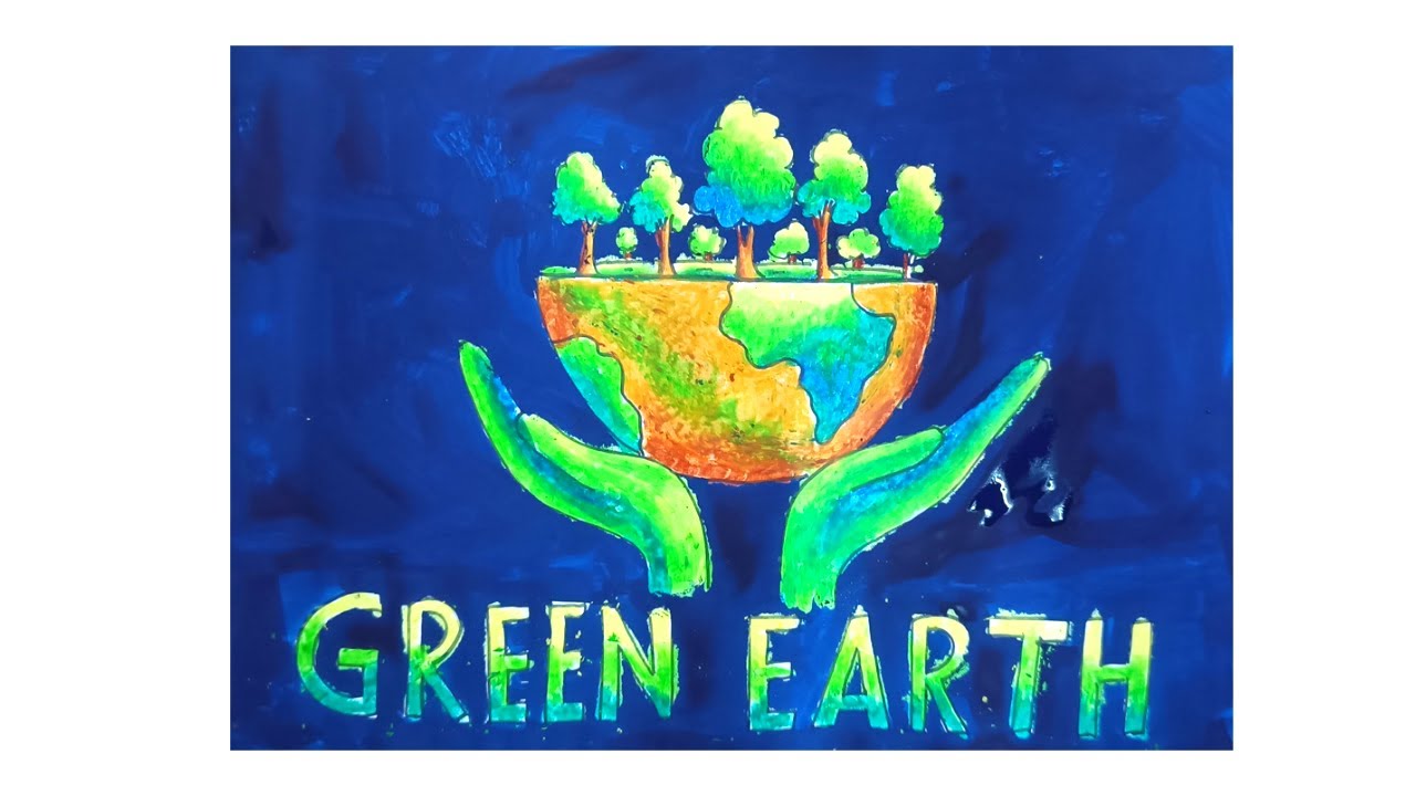 save earth poster | green earth | how to make poster on save earth for ...