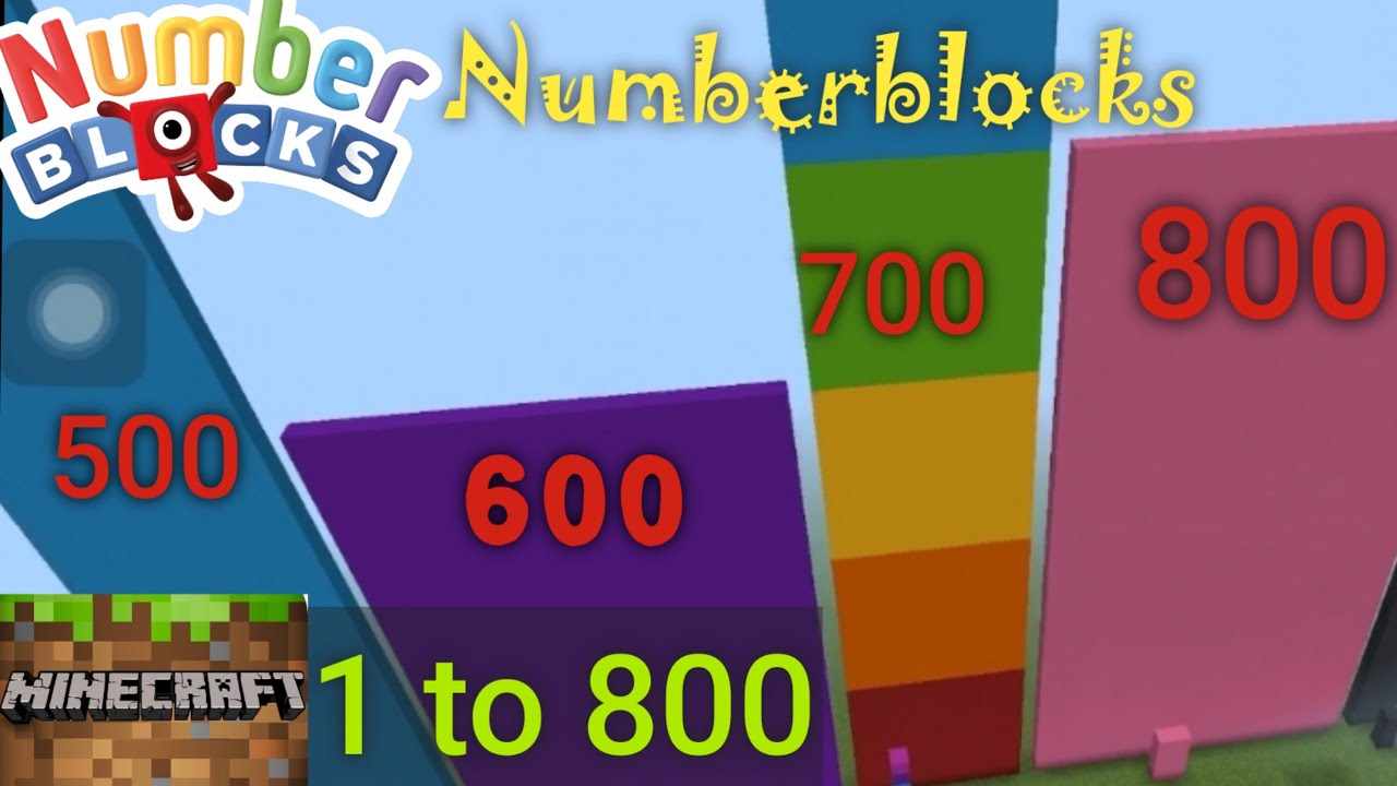 Giant Minecraft Numberblocks from 1 to 800 - YouTube