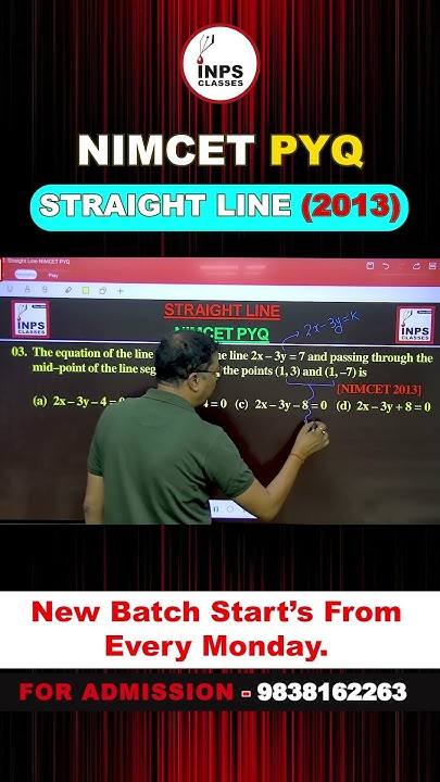 NIMCET Straight Line PYQ | INPS Classes - YouTube