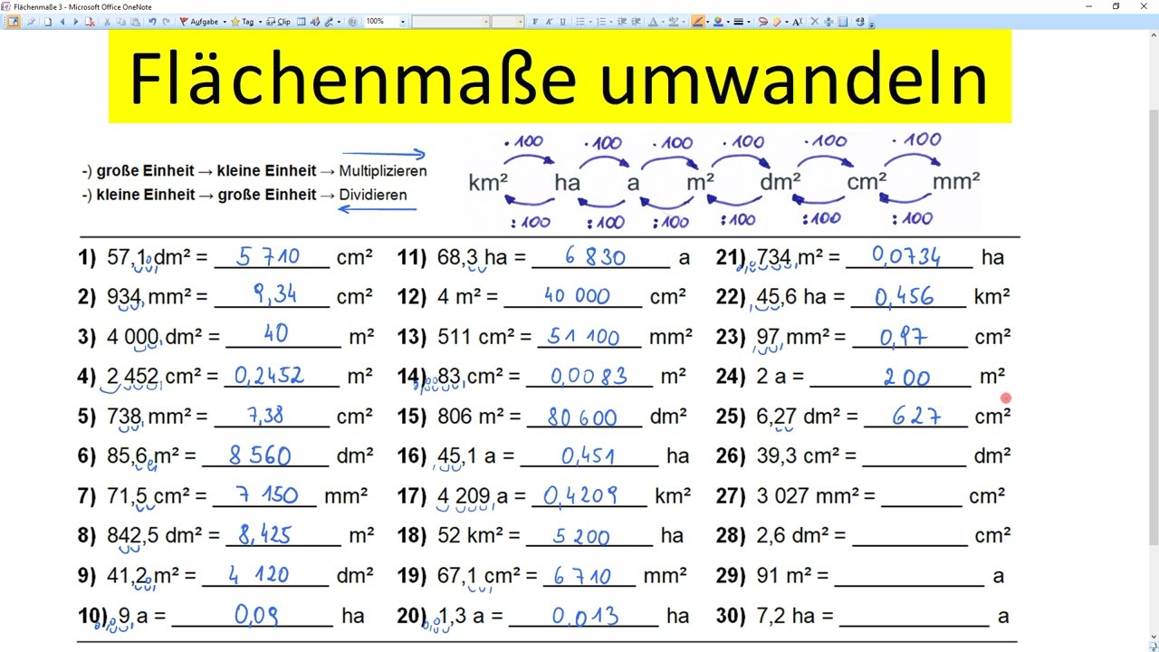 Fl chenma e Umwandeln bungsbeispiele 30 St ck YouTube