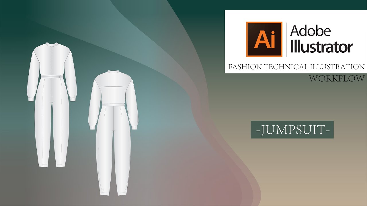 How to Draw Technical Flat Jumpsuit in Adobe Illustrator | AI Workflow ...