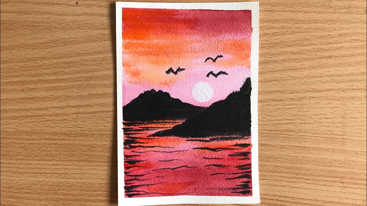 How To Make A Mini Drawing With Watercolor - YouTube