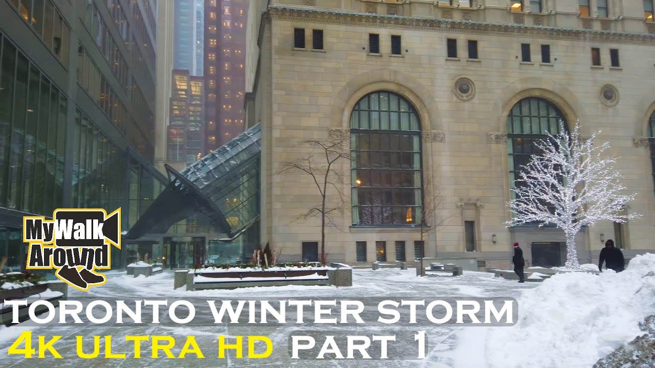 Winter storm downtown Toronto (walking tour 4k) - YouTube
