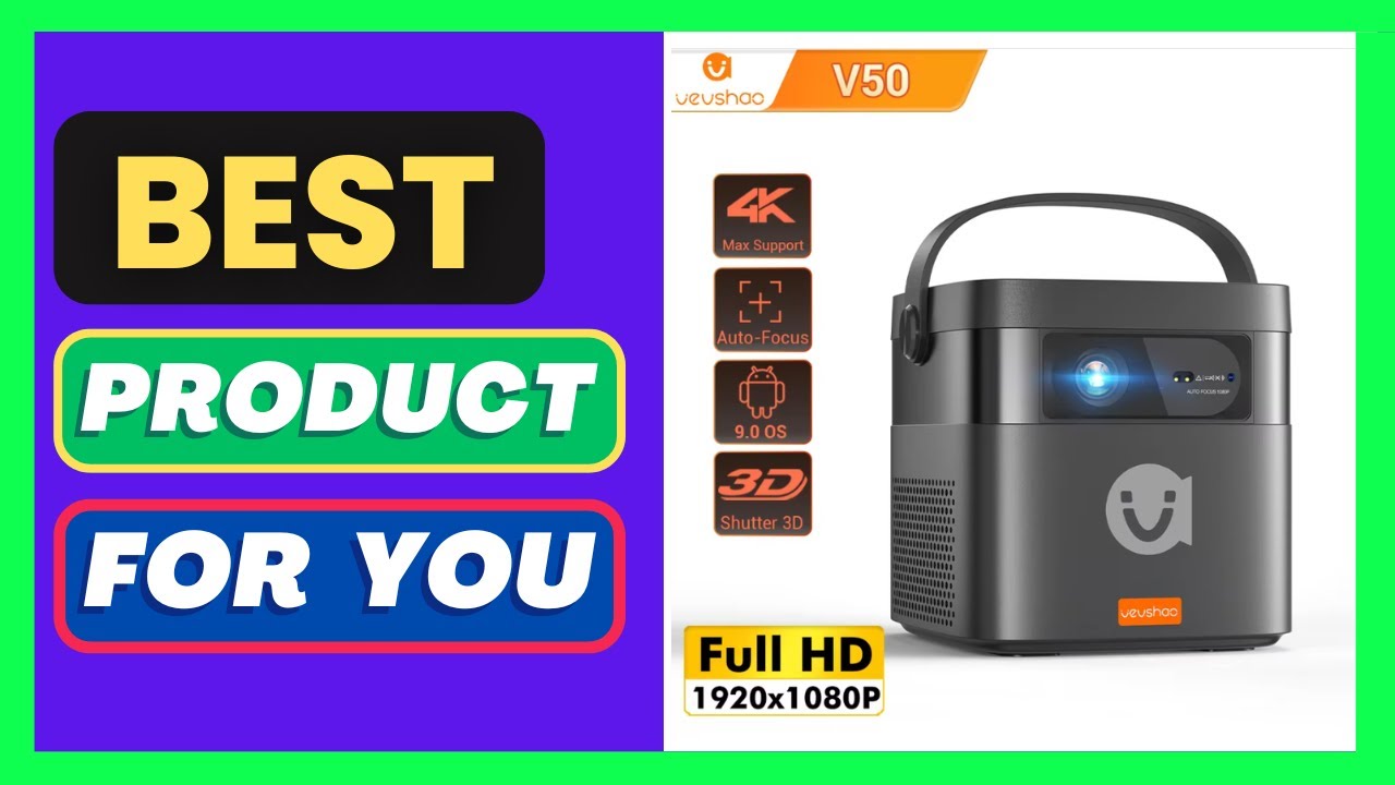 Vevshao V50 3D Portable Mini Projector 4K HD - YouTube