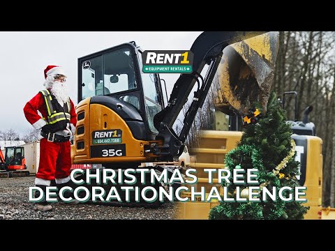 Can Santa Decorate A Christmas Tree With A Mini Excavator??? - YouTube