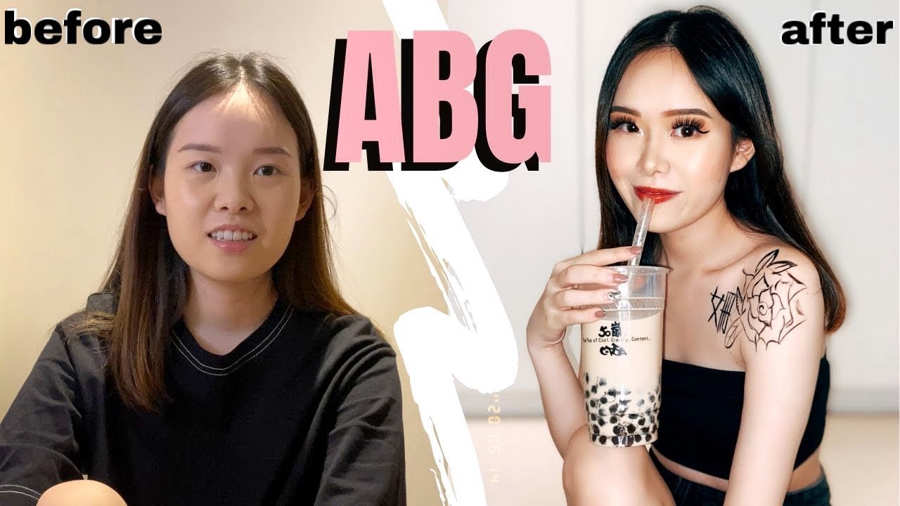 ABG TRANSFORMATION Asian Baby Girl Makeup+Boba+Tattoo🔥 變身歐美辣妹妝😈😍 - YouTube