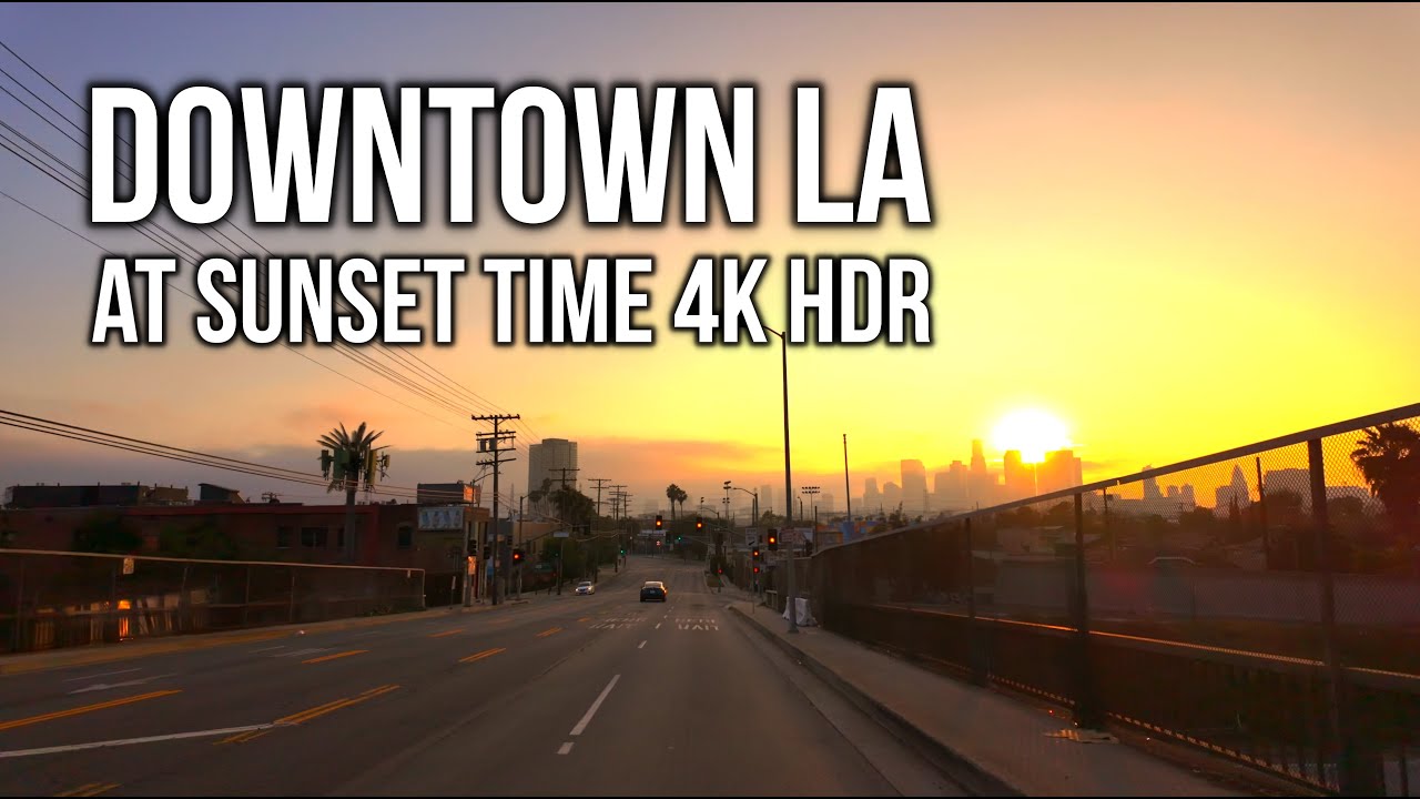 Road Trip Los Angele at Sunset Time | 4K HDR Driving Video 🎥 | Skid Row ...