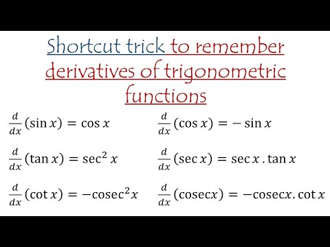 Short trick to remember the derivative of trigonometric functions ...
