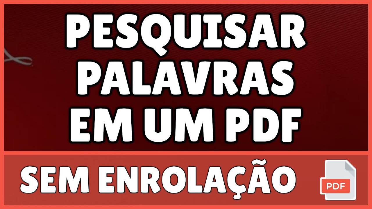 Como Pesquisar Palavras em um PDF - YouTube