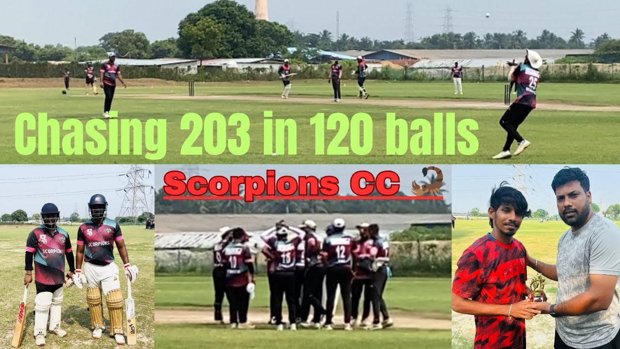 CHASING 203 till Last ball | Scorpions CC 🦂| Brilliant Batting from ...