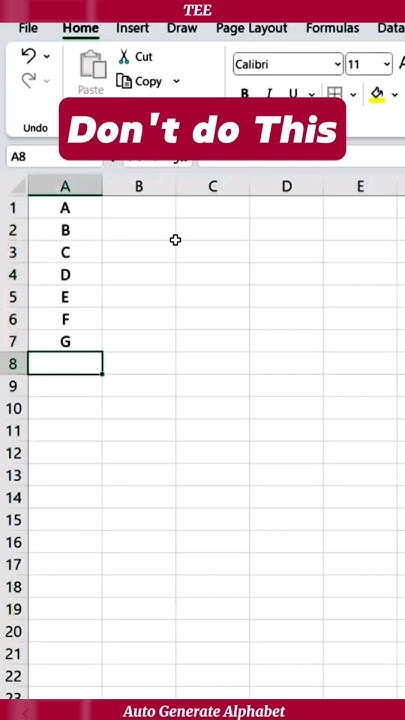 Auto generate Alphabet 🔠in Excel || Excel for fresher #excel #exceltips #exceltutorial #data # ...