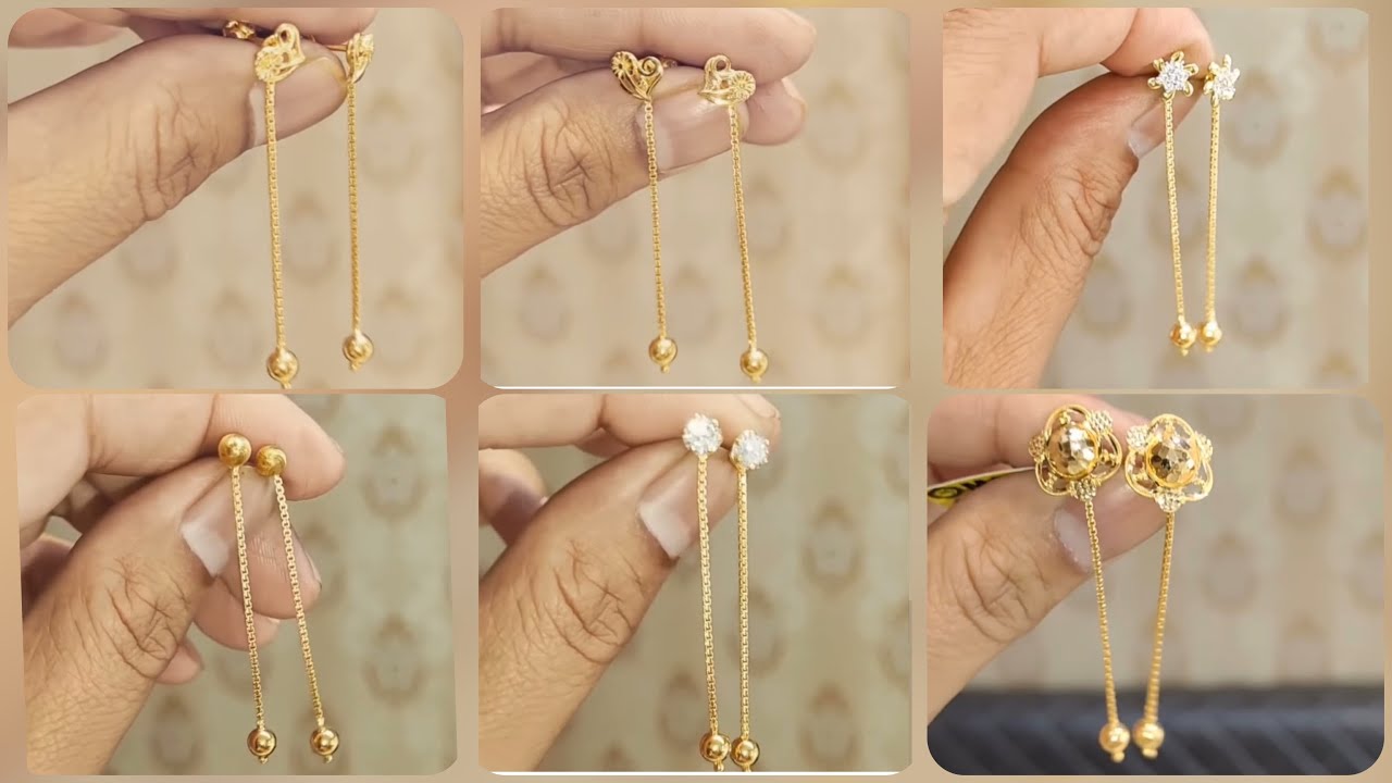 2 to 3 Gram sui dhaga design //light weight Earring Design with weight ...
