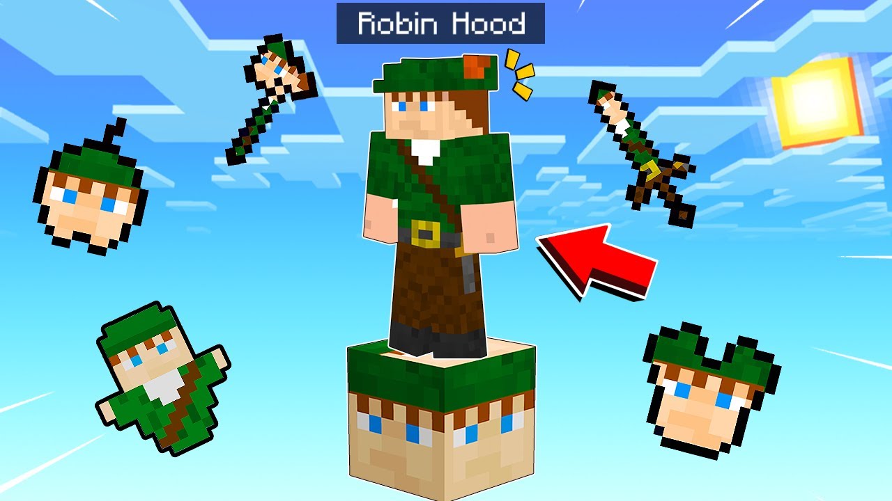 ILHA DE 1 BLOCO DO ROBIN HOOD GAMER NO MINECRAFT - YouTube